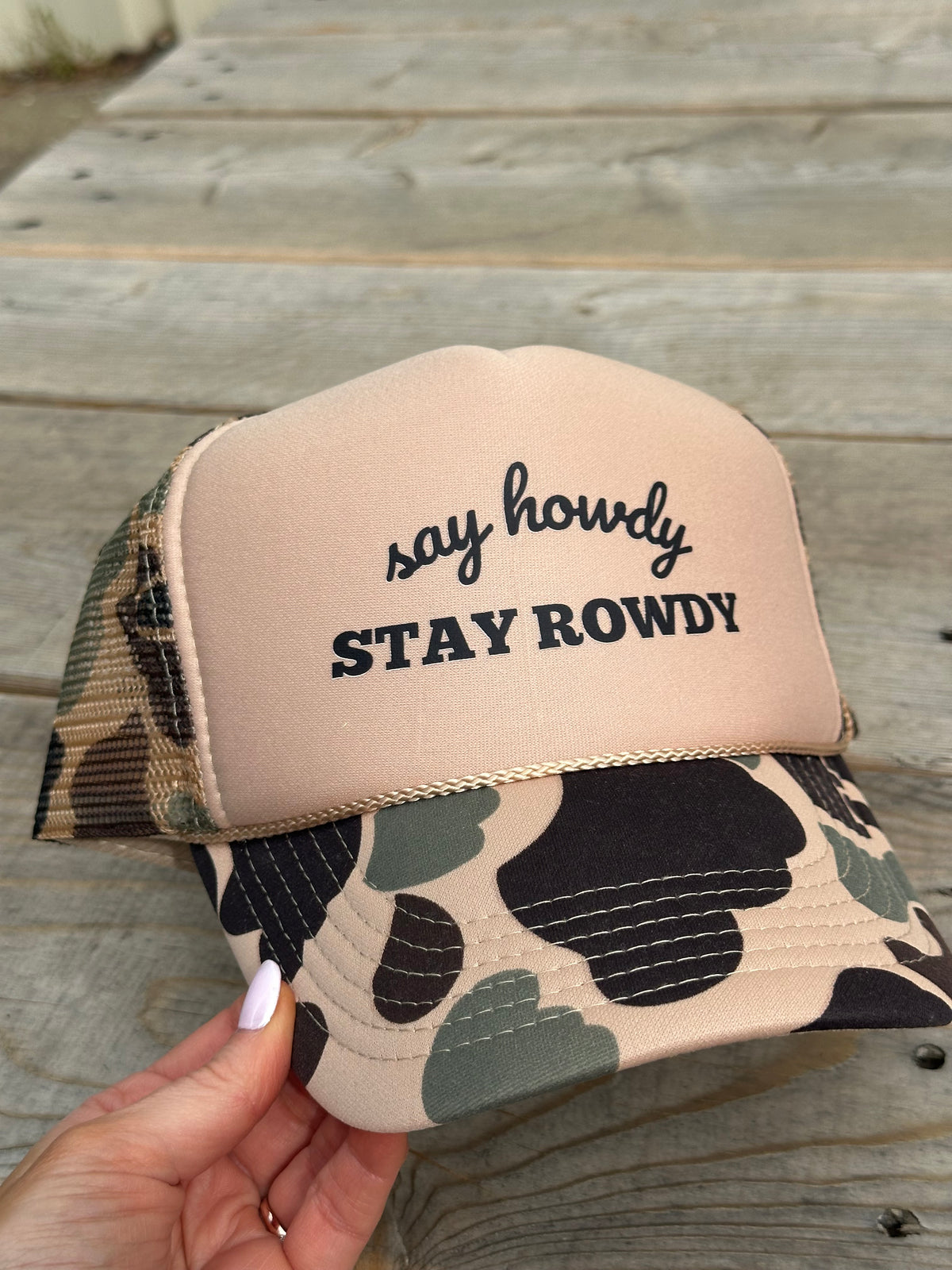 Say Howdy Stay Rowdy Trucker Hat – Bailey Made Tee's & Boutique